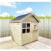 4 X 4 Isabelle Snug Den Wooden Playhouse With Apex Roof, Single Door ...